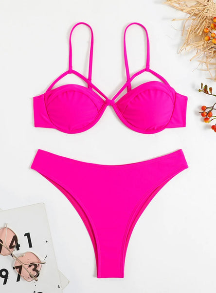 Women Solid Color Beach Bikini Ncocon