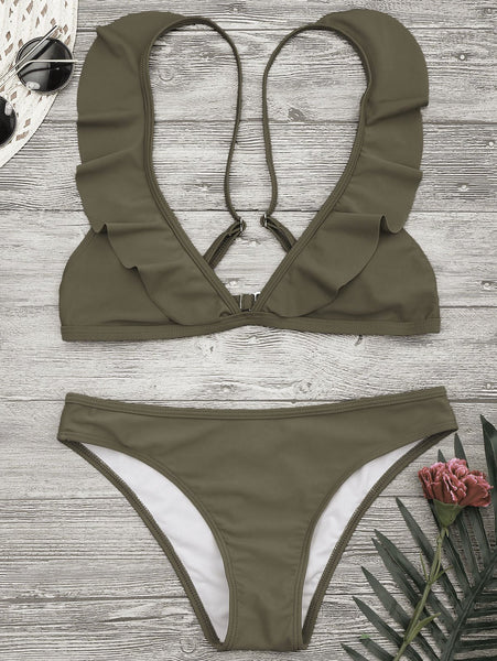 Padded Ruffle Strap Bikini Set – Ncocon
