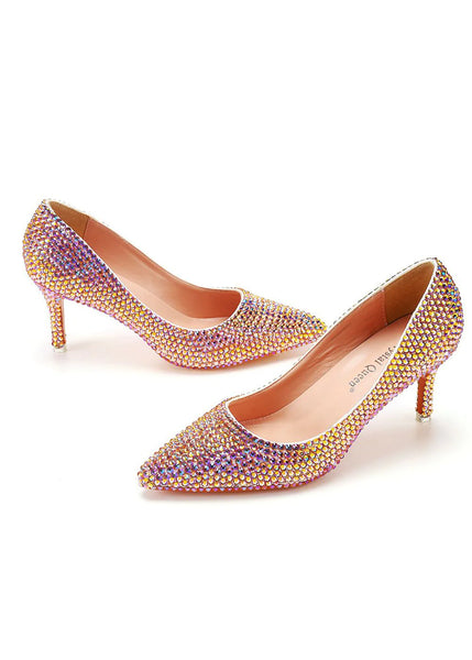 7 CM RHINESTONE POINTED STILETTO HEELS – Ncocon