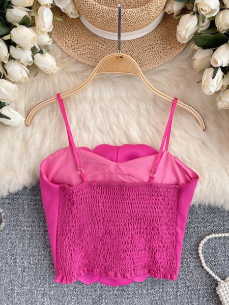 2024 Blossoming Rose Pink Petal Appliqué Crop Top – Ncocon