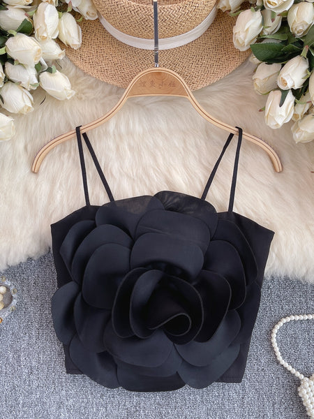 2024 Blossoming Rose Pink Petal Appliqué Crop Top – Ncocon