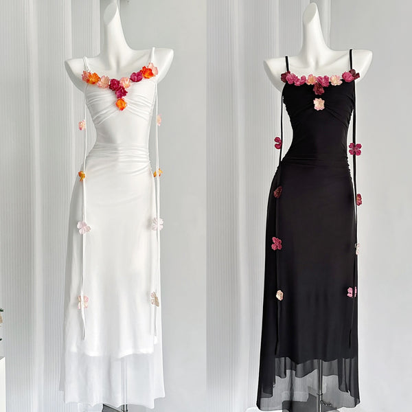 Sheer Layers Floral Embellished Evening Dress – Ncocon