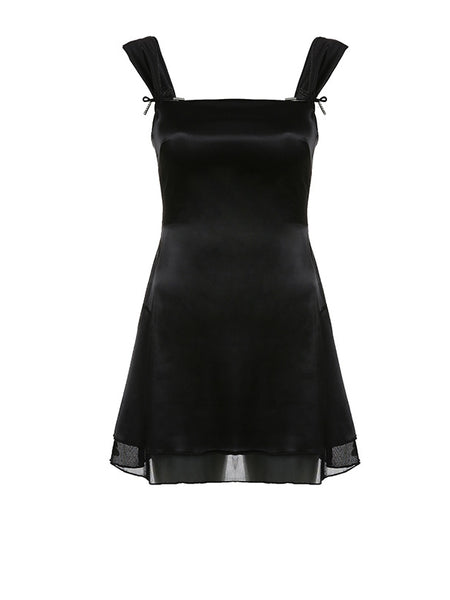 2024 Ruffle-Hemmed Black Mini Dress – Ncocon