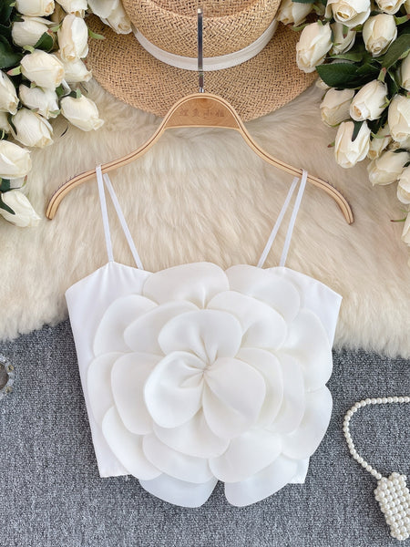 2024 Blossoming Rose Pink Petal Appliqué Crop Top – Ncocon