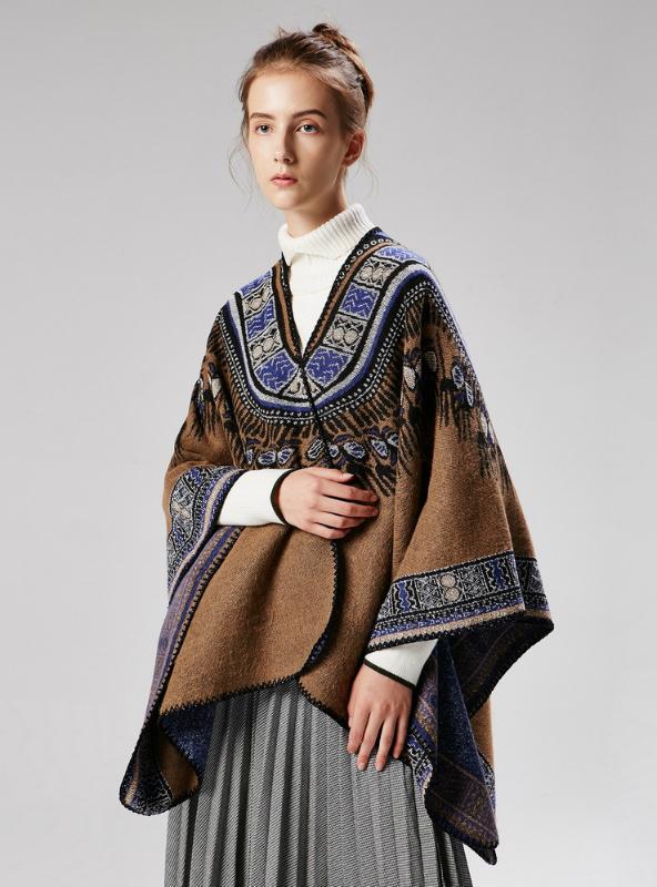 ABSTRACT PATTERN THICKENED SPLIT DUAL-PURPOSE SHAWL – Ncocon