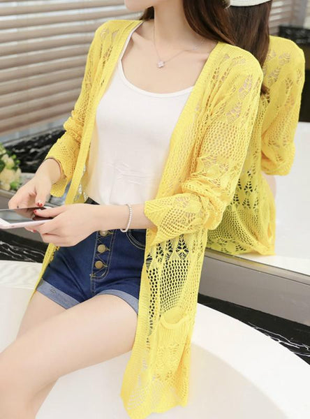 Women Thin Knit Cardigan Sweater Female Jacket – Ncocon
