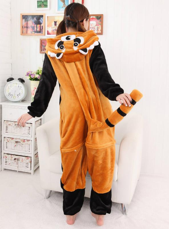 BLACK MALE FEMALE CARTOON CONJOINED PAJAMA RACCOON ANIMALS – Ncocon