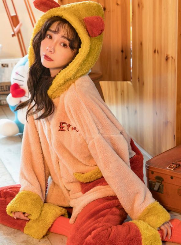 FEMALE CORAL VELVET RED VELVET PADDED SUIT SWEET FLANNEL – Ncocon