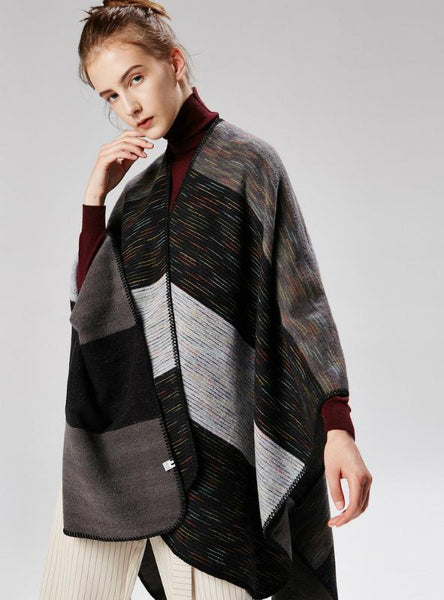RAINBOW WIDE DUAL-PURPOSE SHAWL WARM CASHMERE – Ncocon