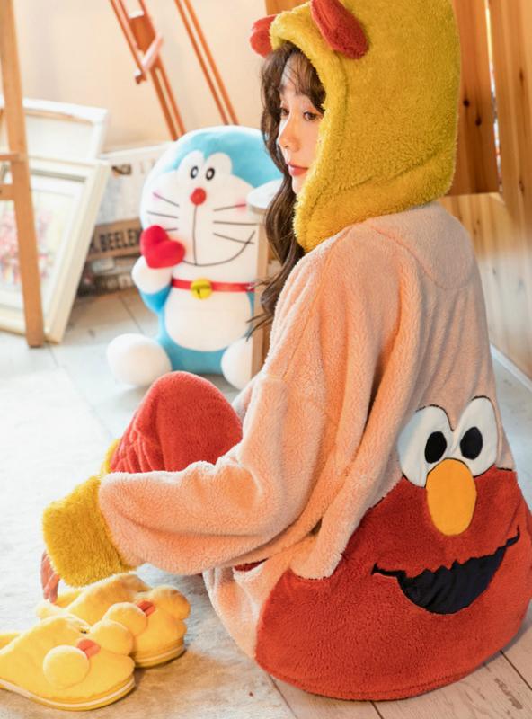 FEMALE CORAL VELVET RED VELVET PADDED SUIT SWEET FLANNEL – Ncocon