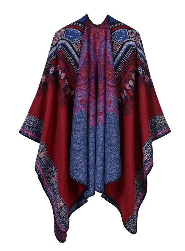 ABSTRACT PATTERN THICKENED SPLIT DUAL-PURPOSE SHAWL – Ncocon