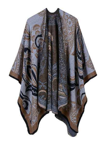 COLOR MATCHING CASHEW LADY TRIANGULAR SPLIT SHAWL – Ncocon