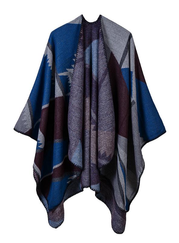 DUAL PURPOSE CAPE GEOMETRIC MATCHING PATTERN AND SHAWL – Ncocon