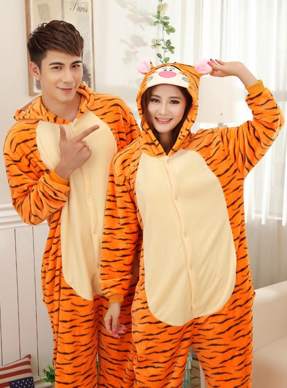 YELLOW TIGGER COSTUME PAJAMAS SLEEPWEAR ONESIE – Ncocon