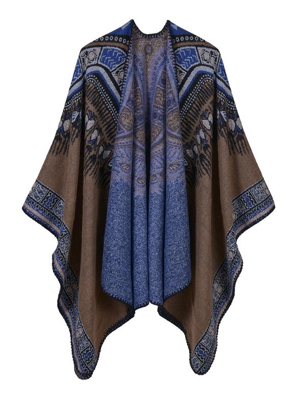 ABSTRACT PATTERN THICKENED SPLIT DUAL-PURPOSE SHAWL – Ncocon