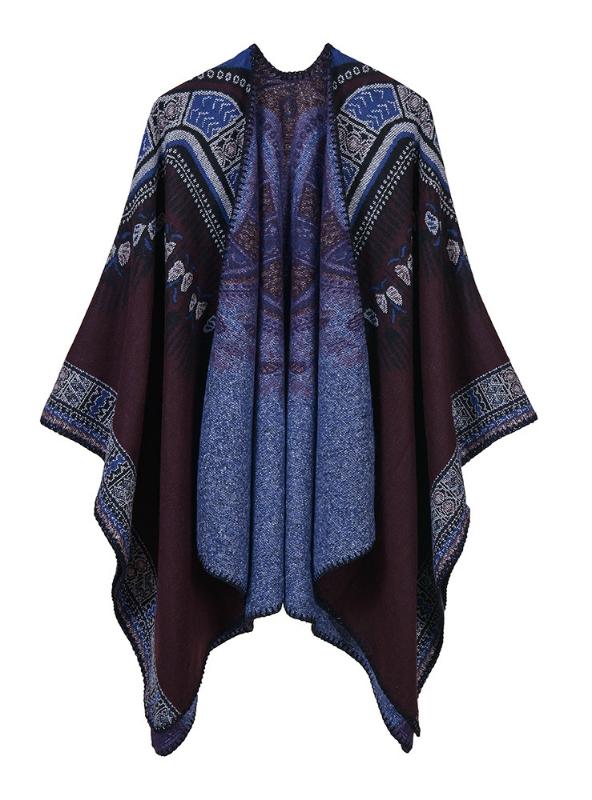 ABSTRACT PATTERN THICKENED SPLIT DUAL-PURPOSE SHAWL – Ncocon