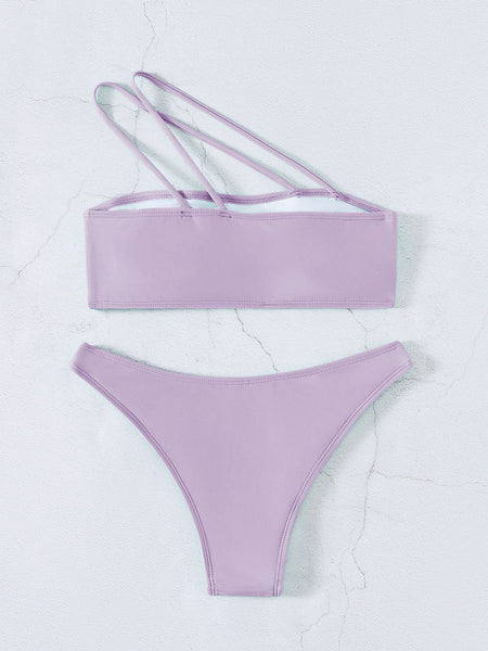 SOLID ONE SHOULDER SEXY TRIANGLE BIKINI – Ncocon