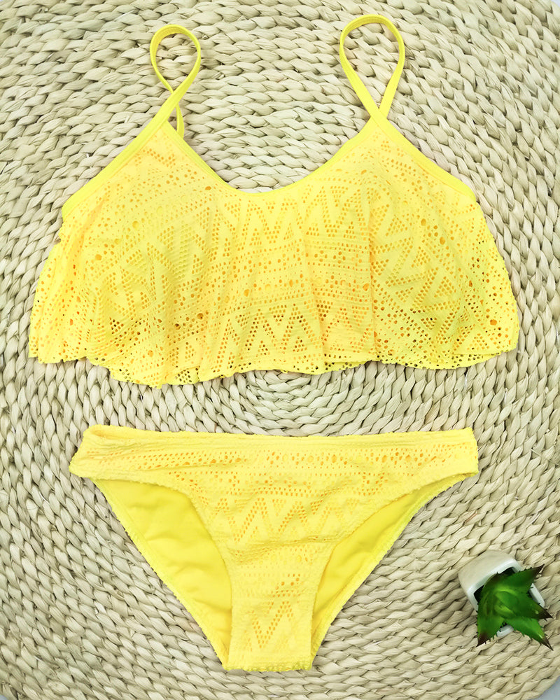 Simple Solid Color Bikini Set Sexy Low Waist Beach Swimwear – Ncocon