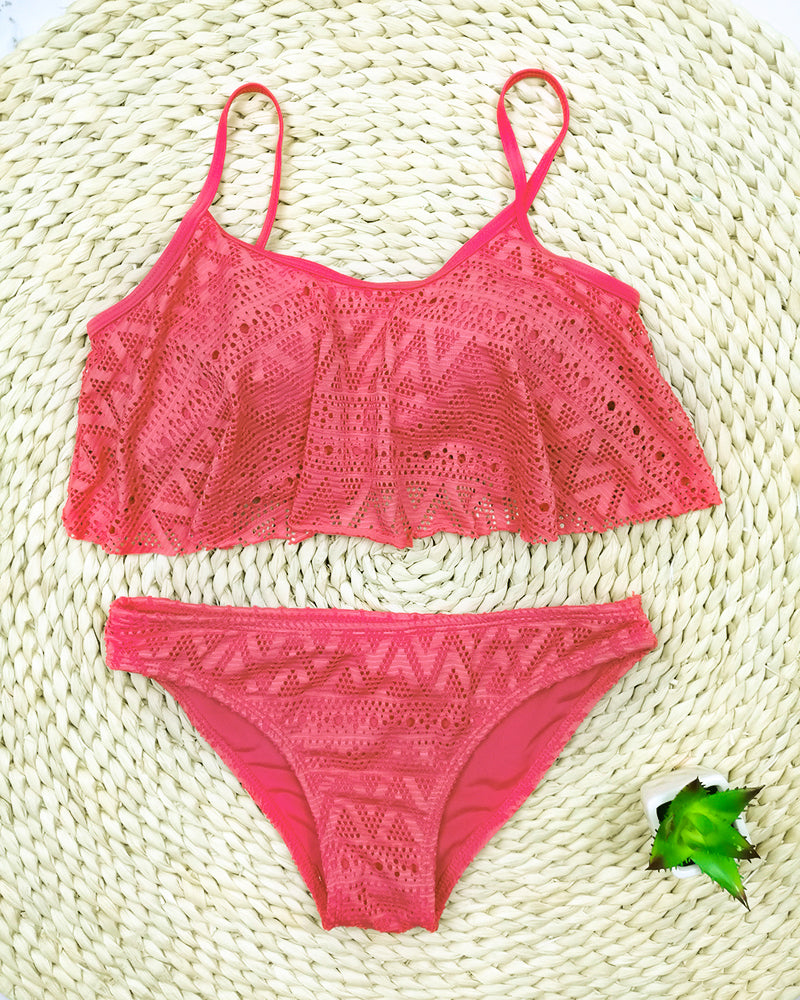 Simple Solid Color Bikini Set Sexy Low Waist Beach Swimwear – Ncocon