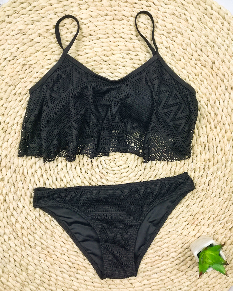 Simple Solid Color Bikini Set Sexy Low Waist Beach Swimwear – Ncocon