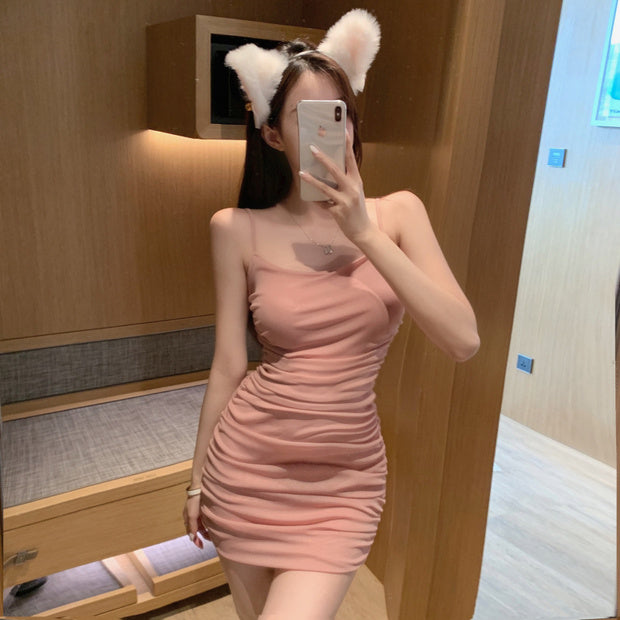 Women Backless Ribbed Cami Mini Dress Ncocon