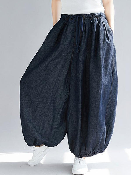 Marvelous Plus Size Denim Bloomers Pants – Ncocon